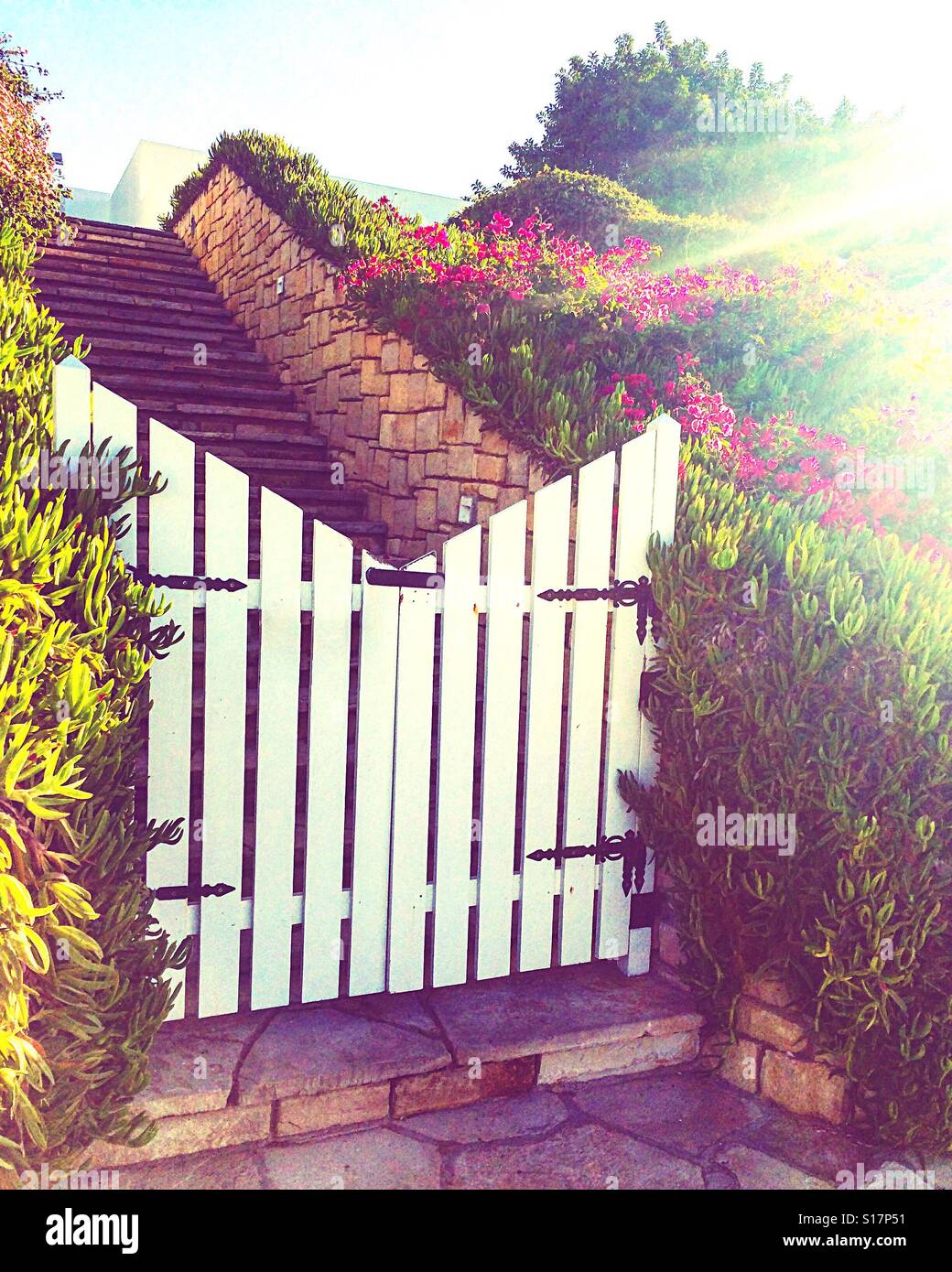 White wooden gates hi-res stock photography and images - Alamy