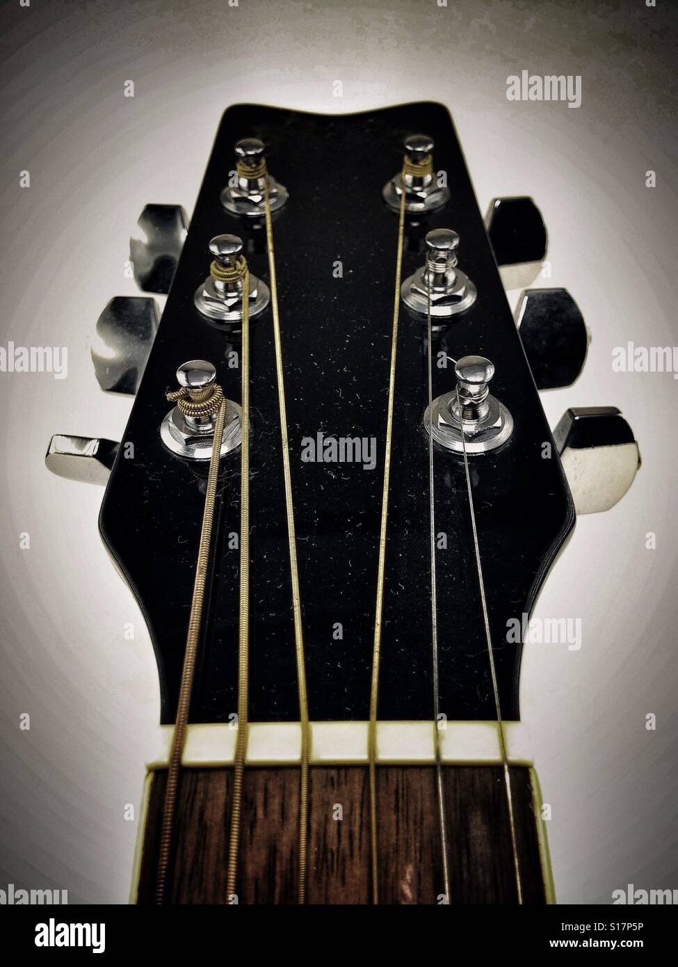 Guitar strings headstock Stock Photo - Alamy