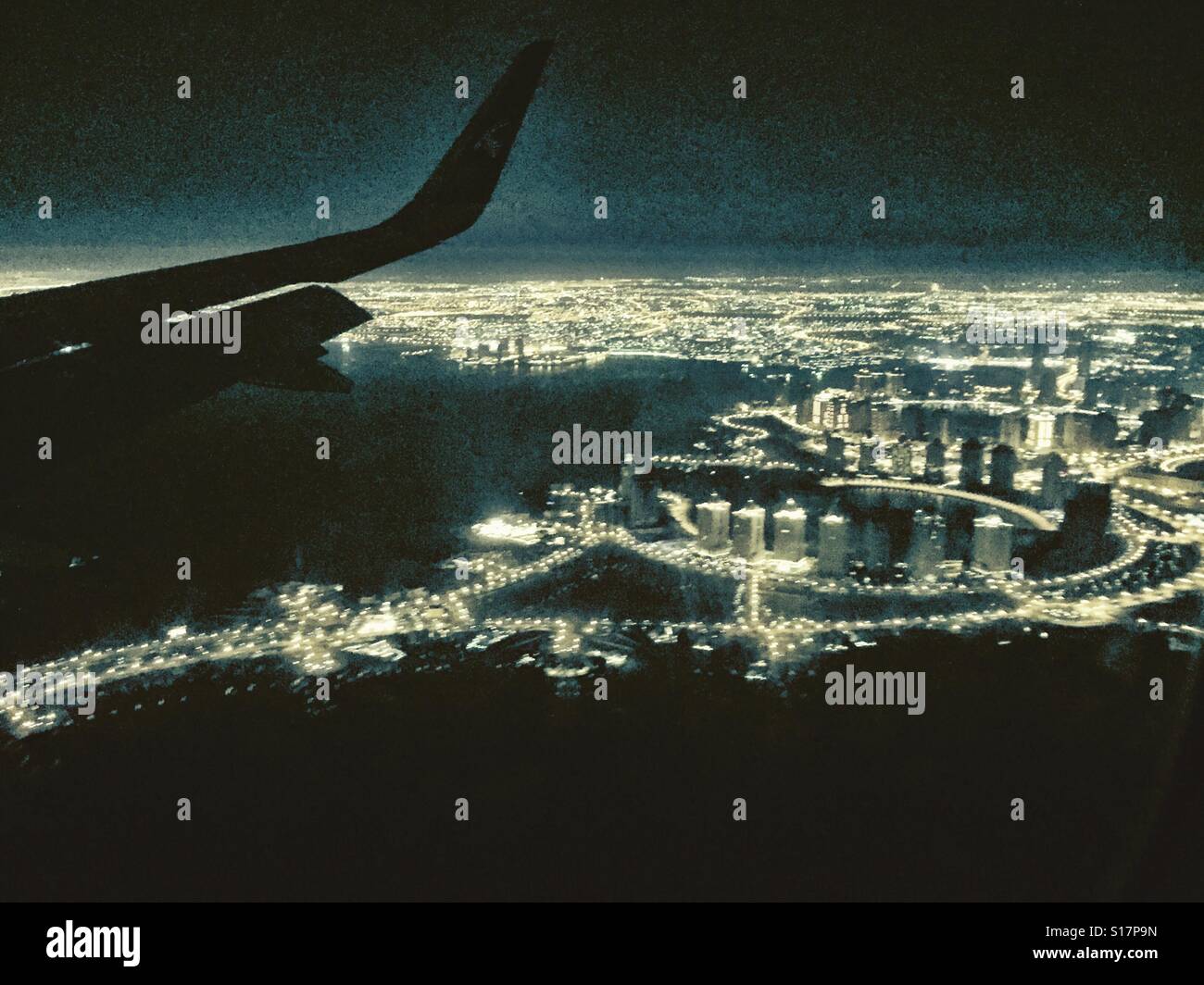 Night landing in Doha, Qatar Stock Photo - Alamy