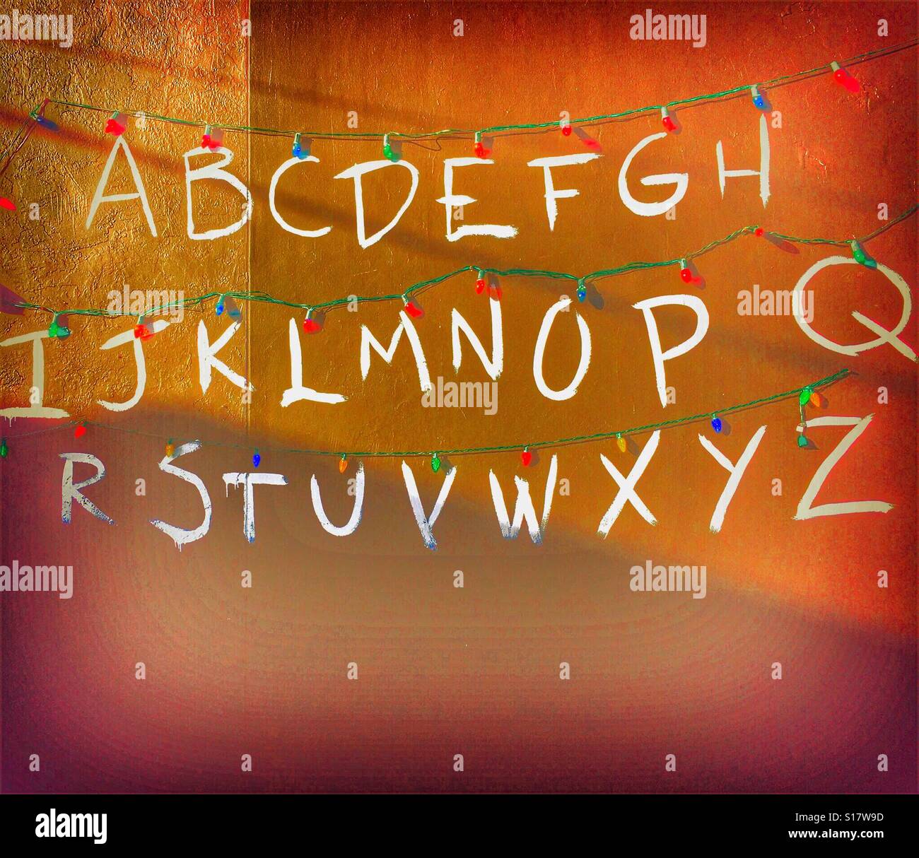 Alphabet with Christmas lights Stock Photo - Alamy