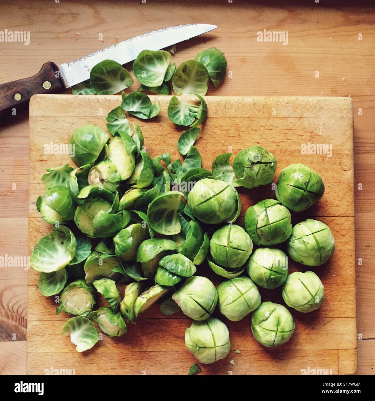 Preparing Brussel Sprouts Stock Photo - Alamy