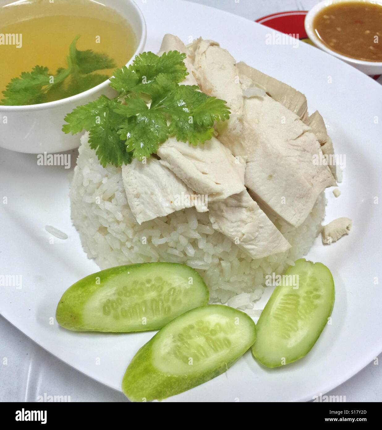 Thai style chicken rice, Bangkok, Thailand Stock Photo - Alamy