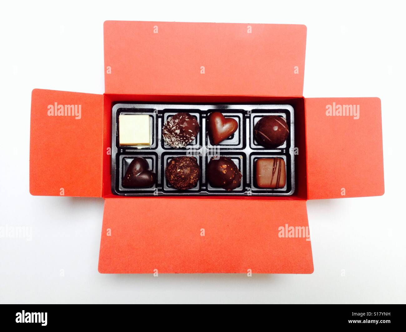 Box of organic Belgium chocolates Stock Photo - Alamy