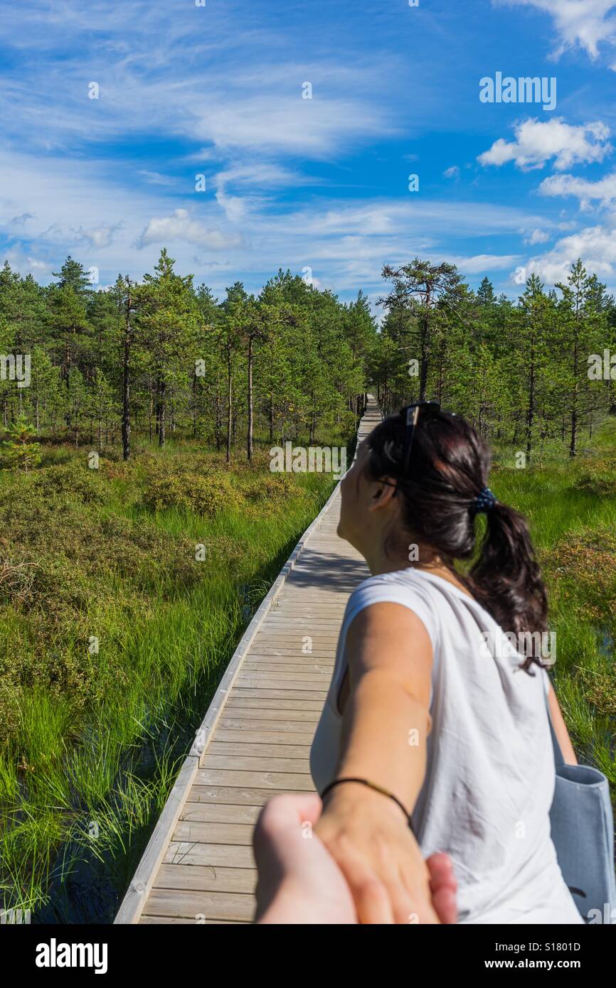 Forest walking woman hi-res stock photography and images - Alamy