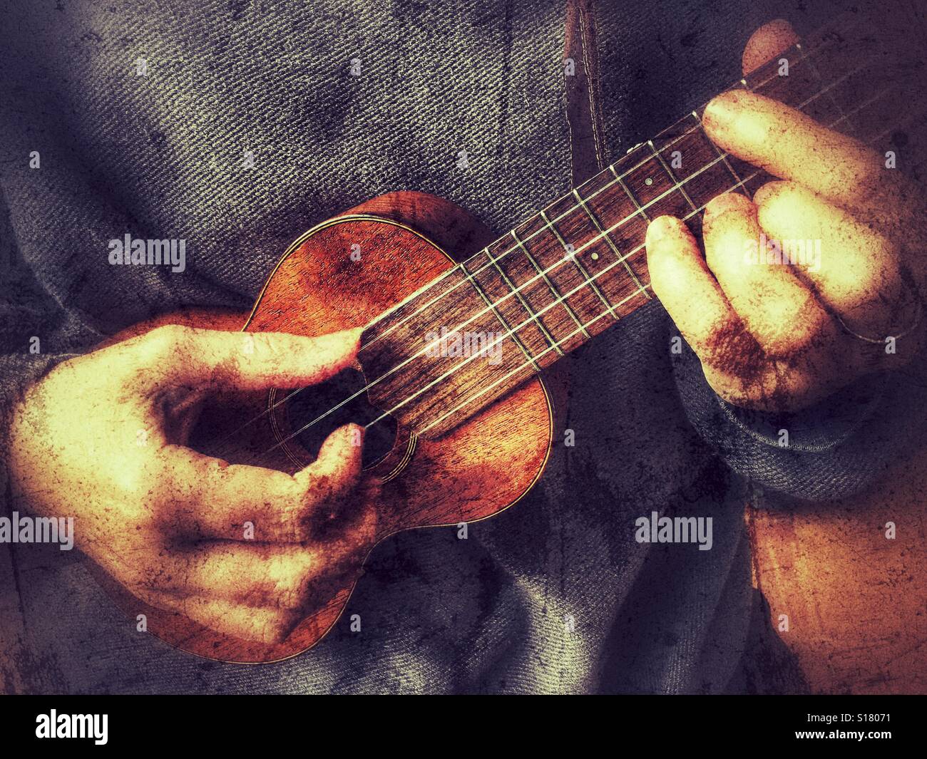 Woman playing ukulele, close up Stock Photo - Alamy