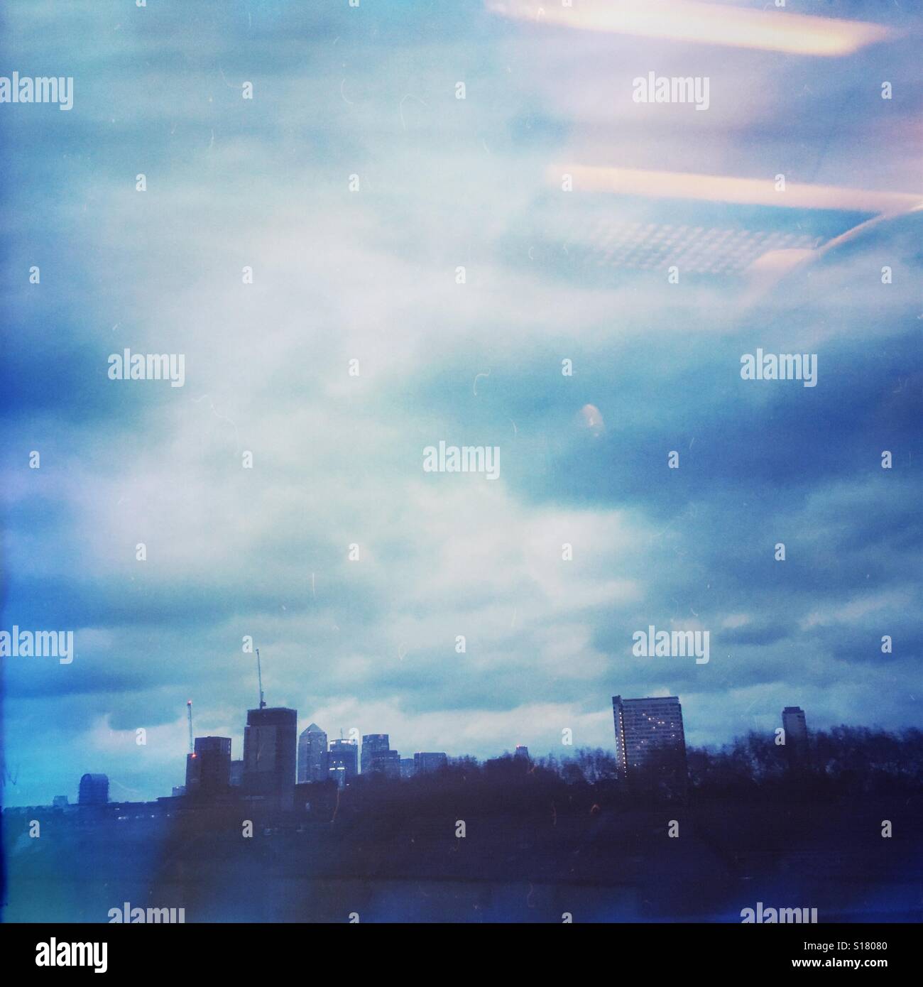 London skyline through a window Stock Photo - Alamy