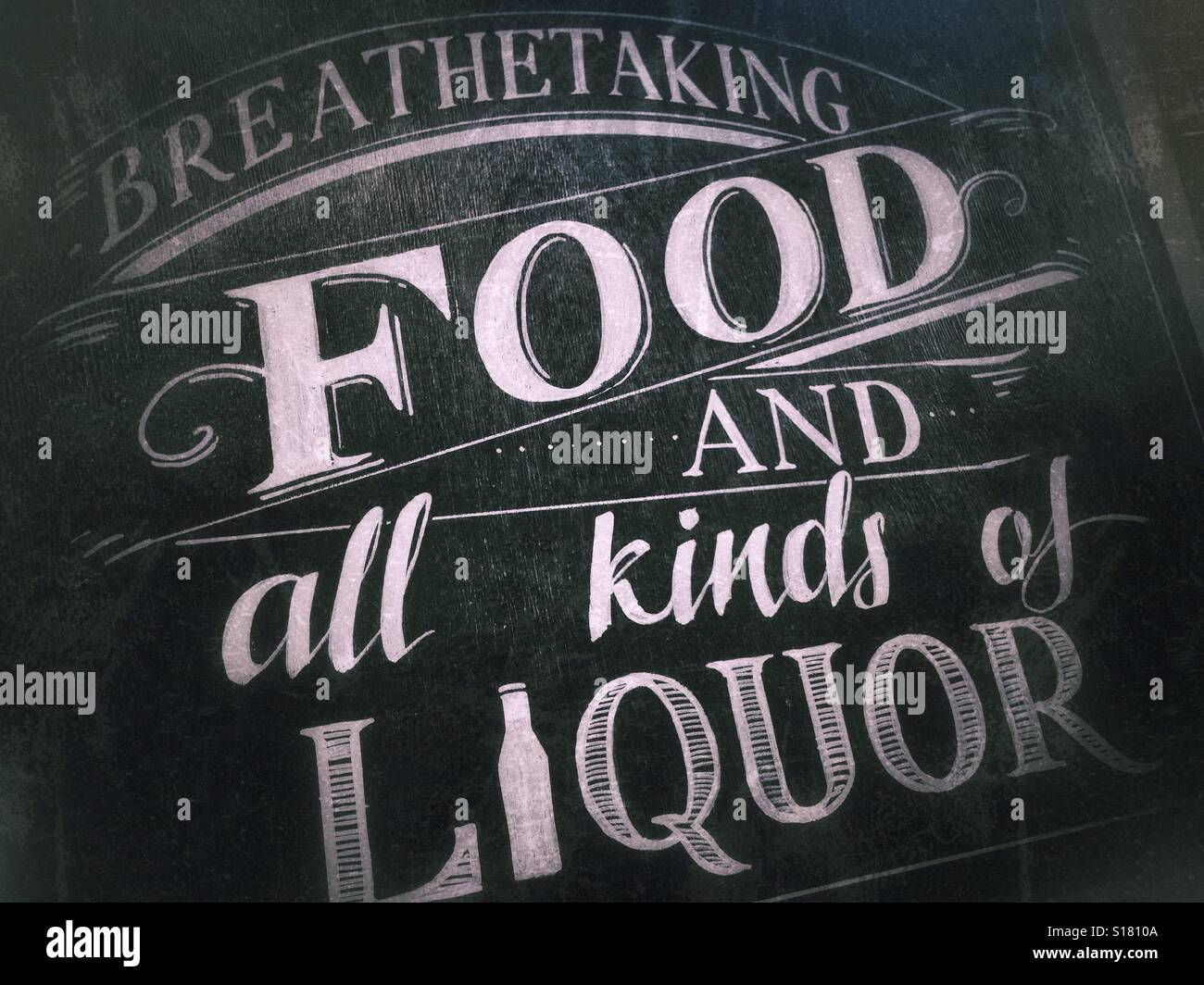 Text add on a bar / restaurant board Stock Photo - Alamy