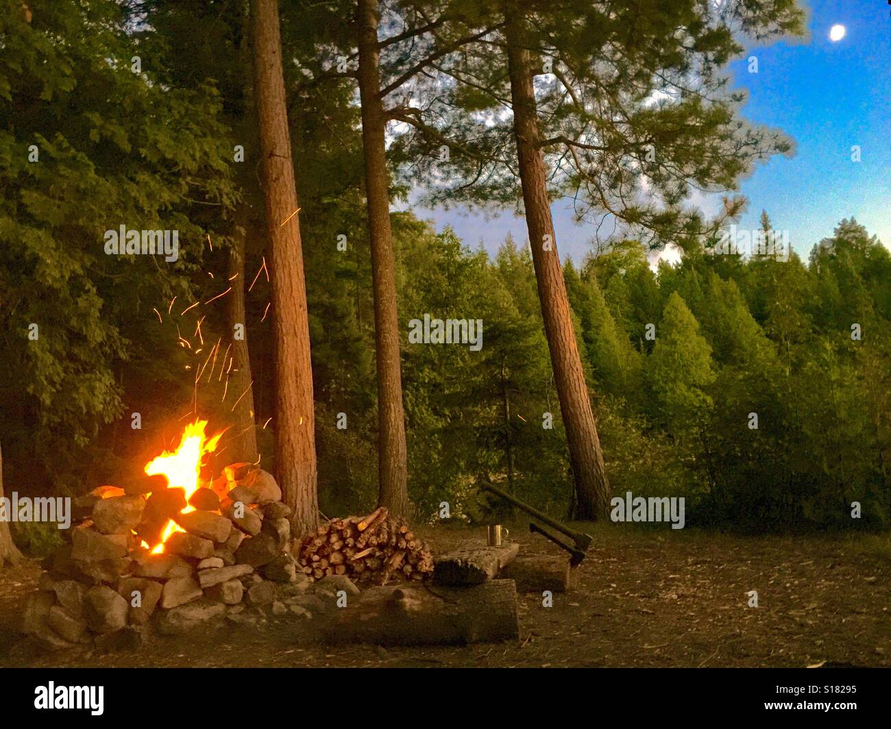 Campfire sparks forest fire hi-res stock photography and images - Alamy
