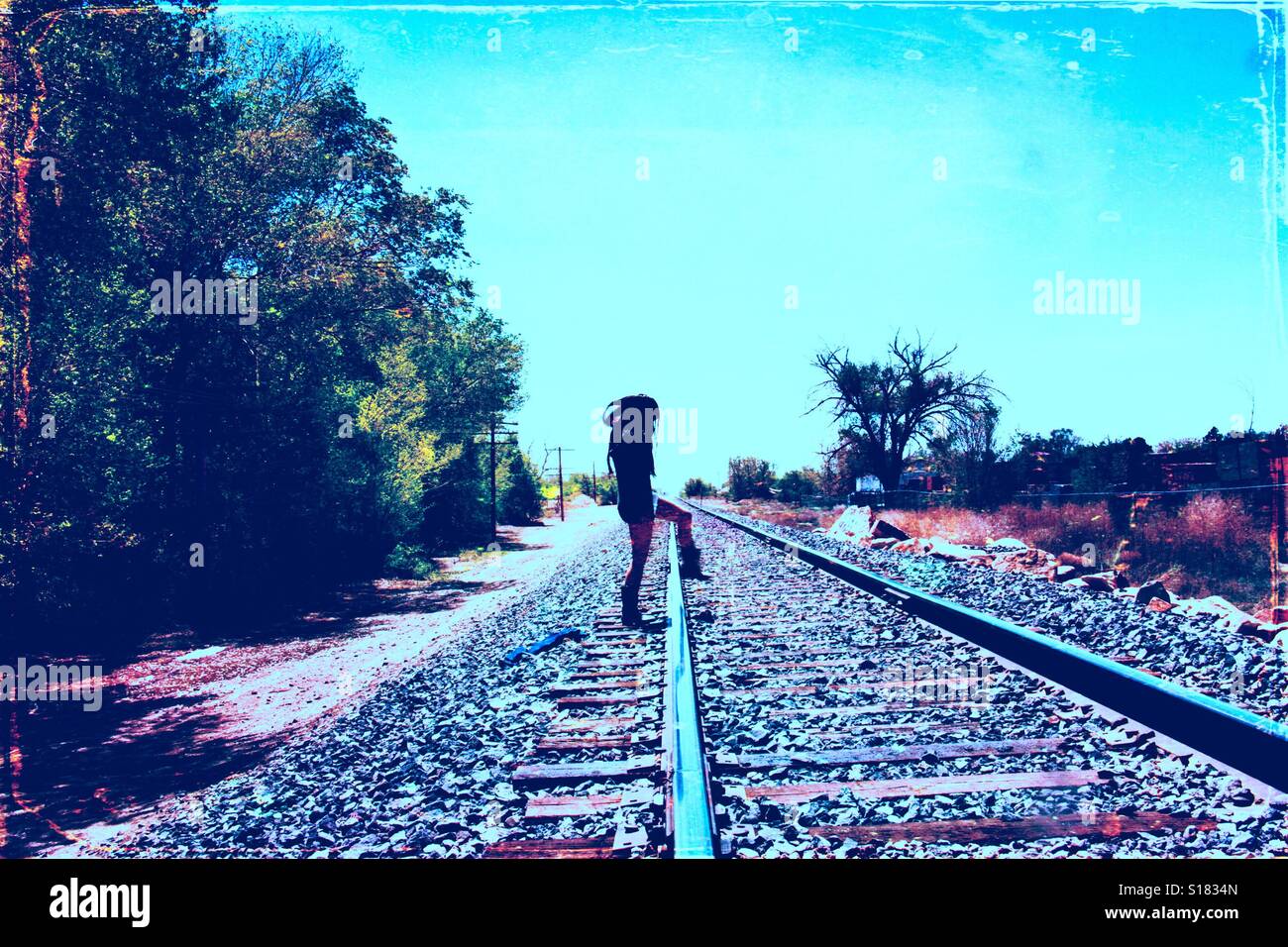 Scary Ghost On Railroad Tracks