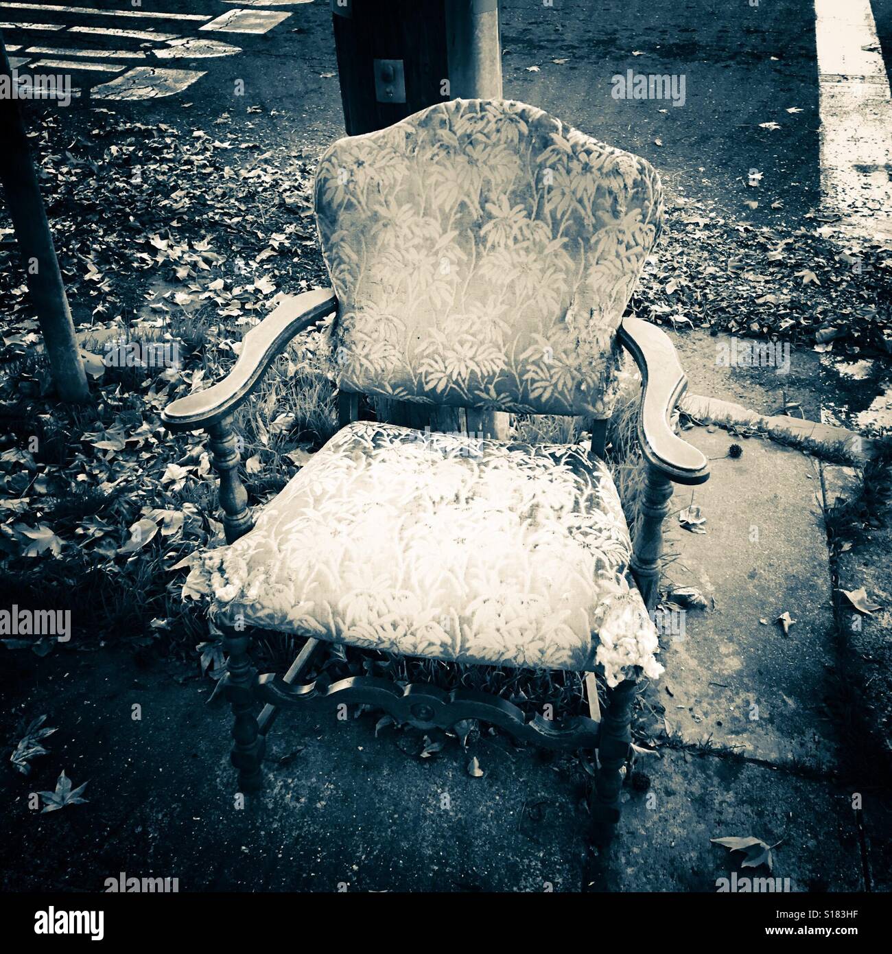 The abandoned chair in blue Stock Photo - Alamy
