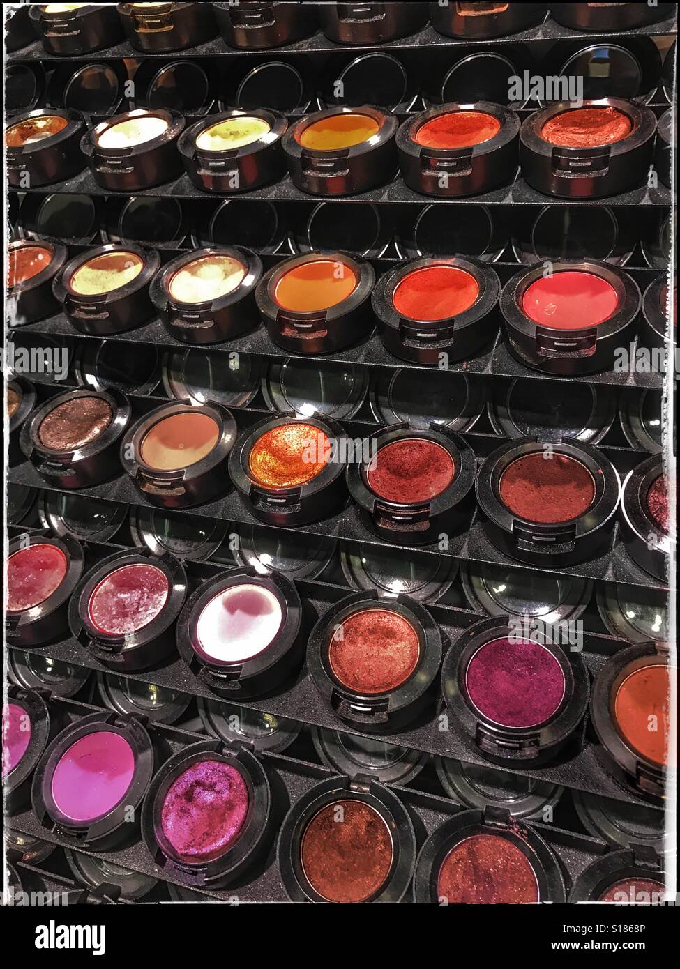 Eye shadow display Stock Photo - Alamy