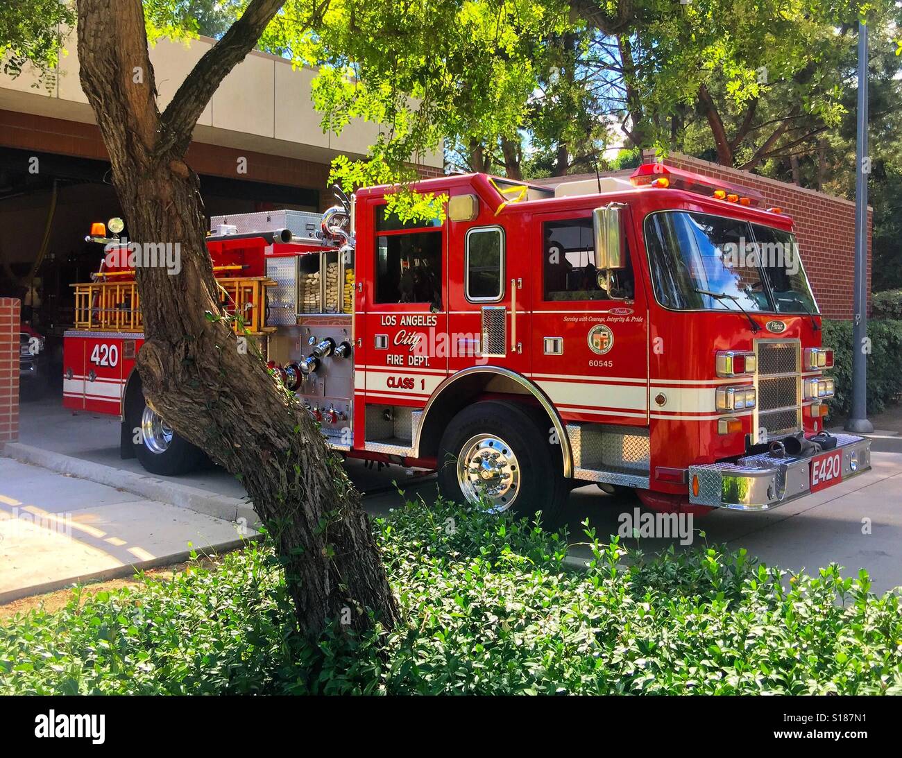 Los Angeles City Fire Dept engine company Stock Photo - Alamy