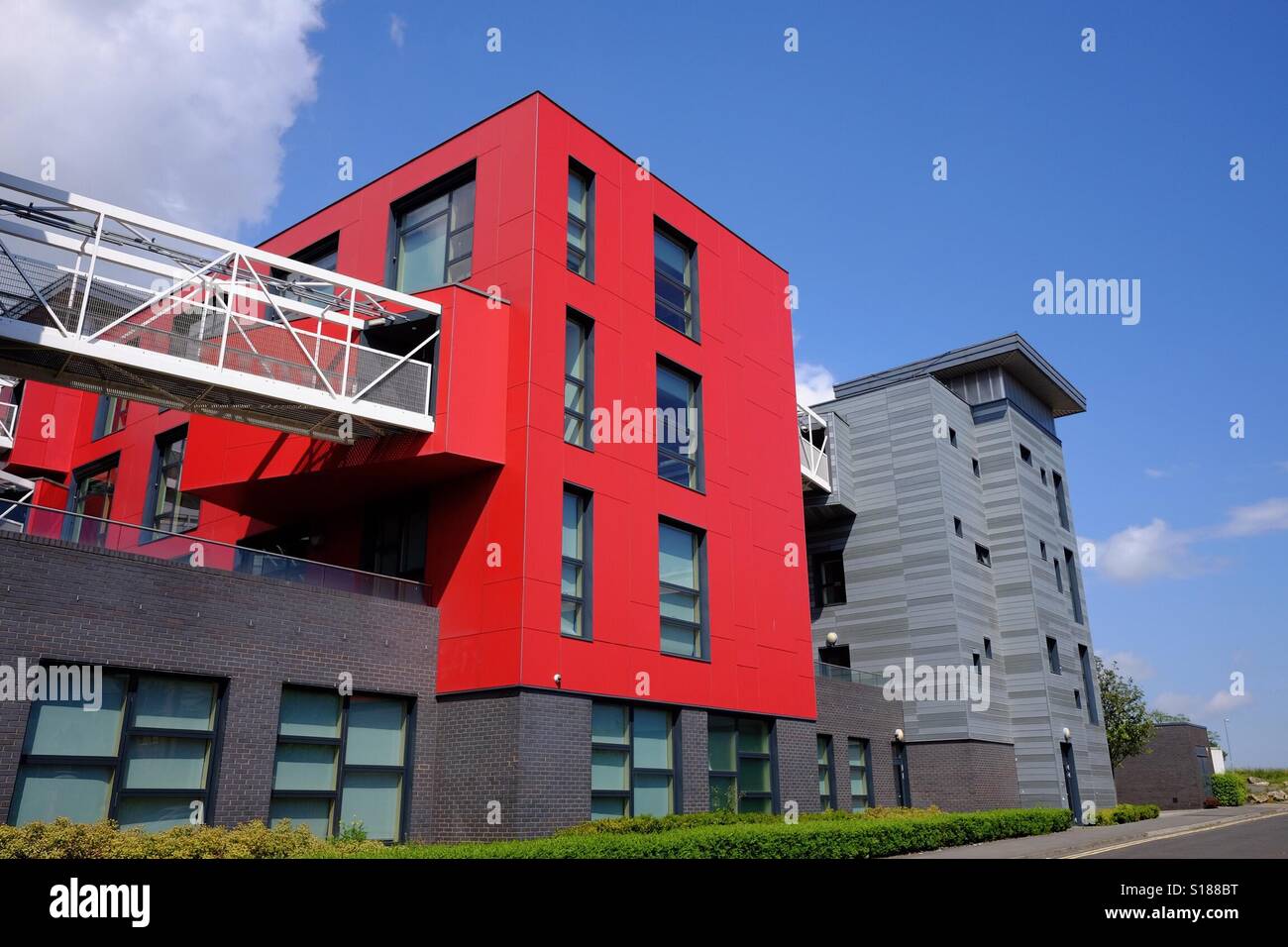 Modern office buildings with text space and no people Stock Photo - Alamy