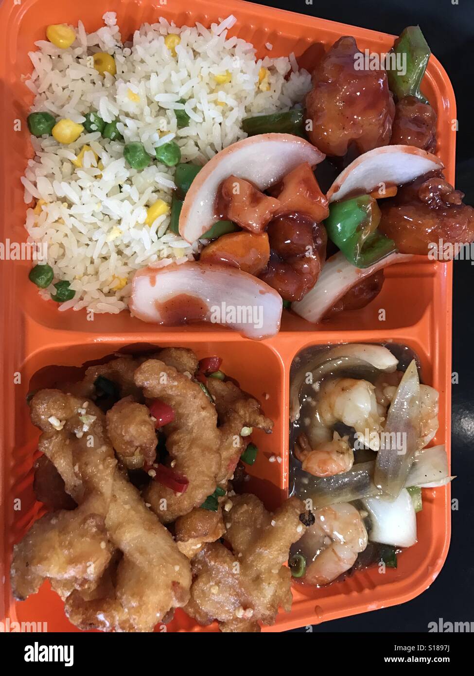 Asian food combination box Stock Photo - Alamy