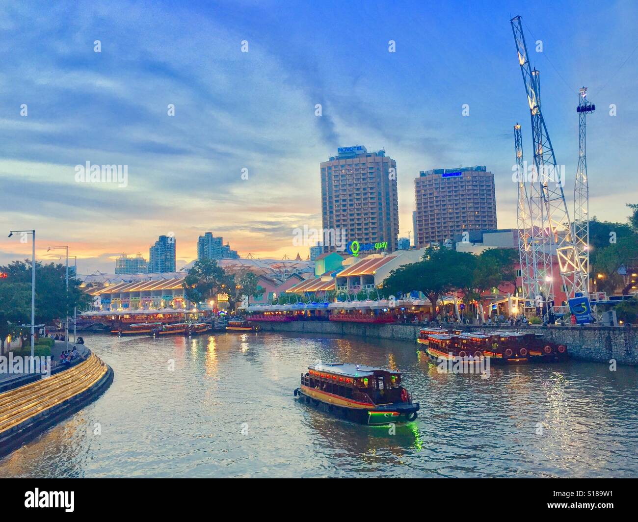 Singapore clark quay in evening hi-res stock photography and images - Alamy