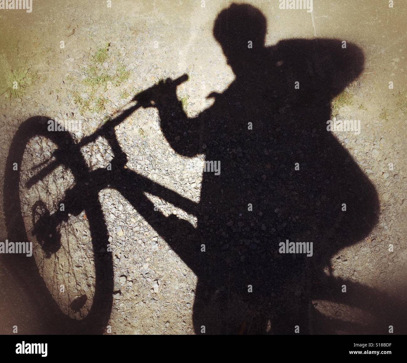 Bicycle bike shadows shadow hi-res stock photography and images - Alamy