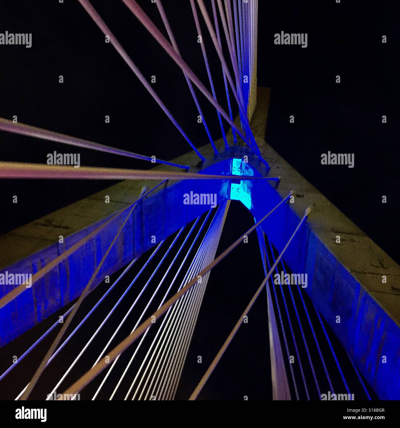 Zakim bridge at night hi-res stock photography and images - Alamy