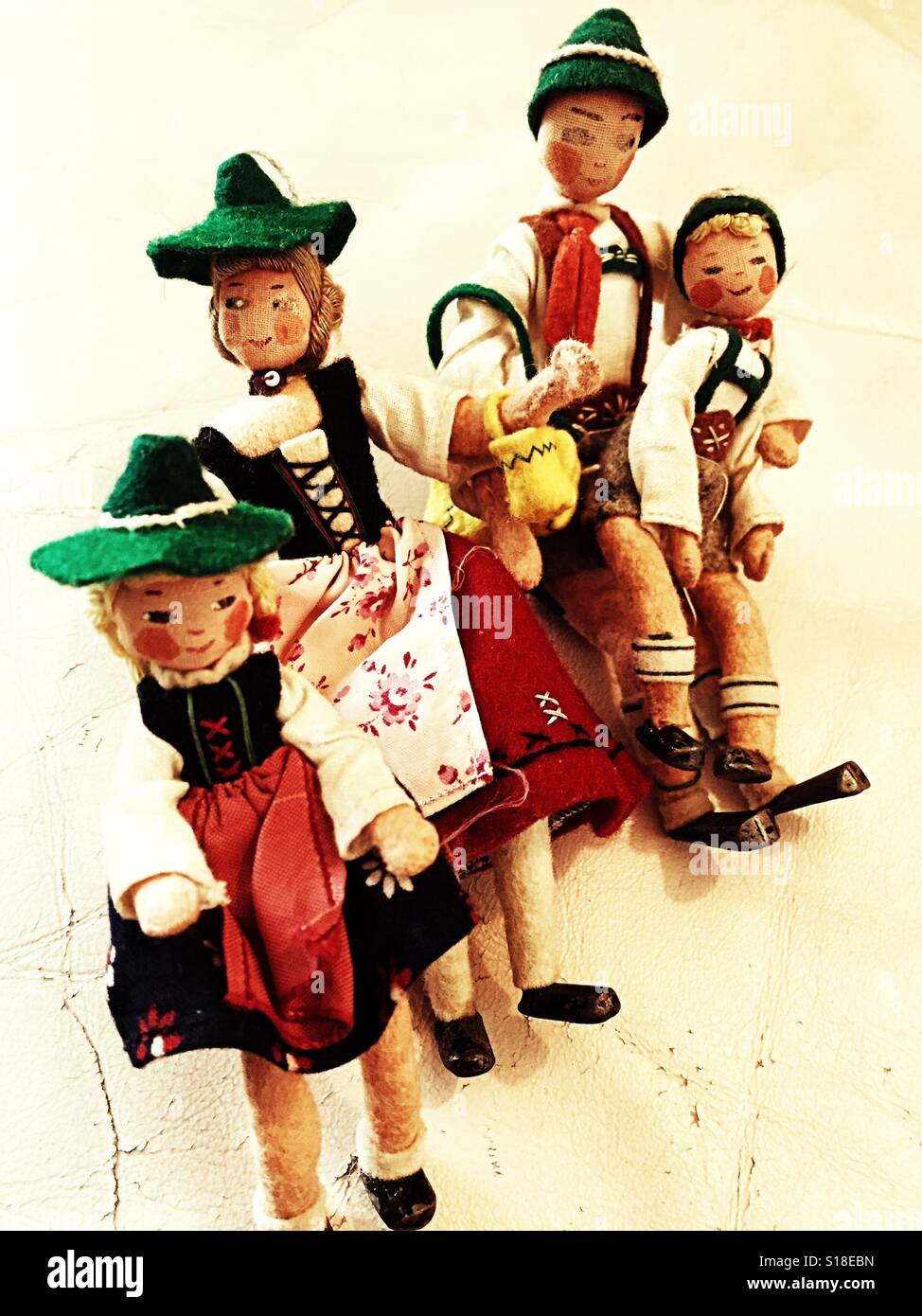 Vintage handmade miniature Austrian family figures Stock Photo - Alamy