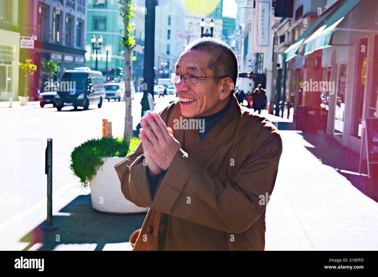 Buddhist monk begging hi-res stock photography and images - Alamy