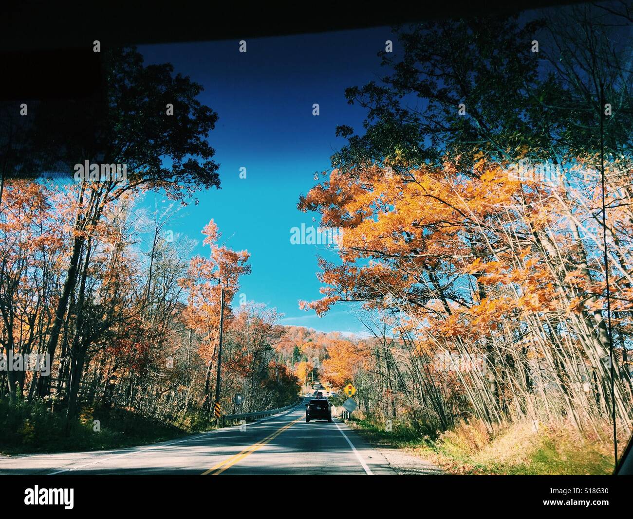 Car and road and trees and sun hi-res stock photography and images - Alamy