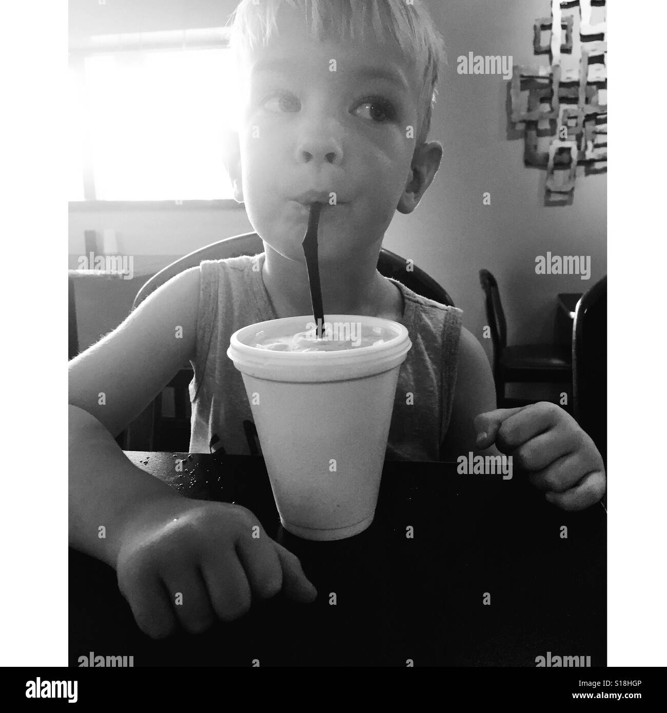 Childhood drink Black and White Stock Photos & Images - Alamy