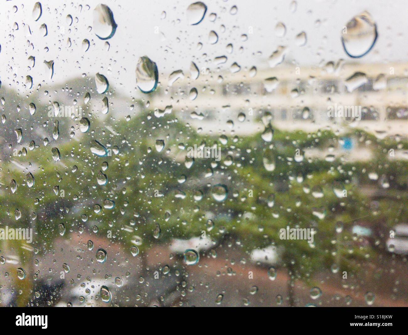 Rain drops on window Stock Photo - Alamy