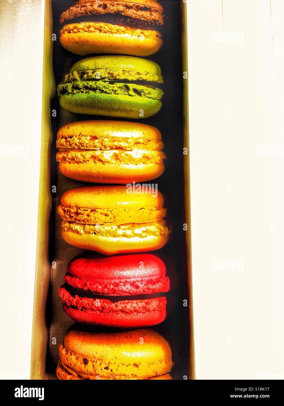 Colourful macaroons in packaging Stock Photo - Alamy