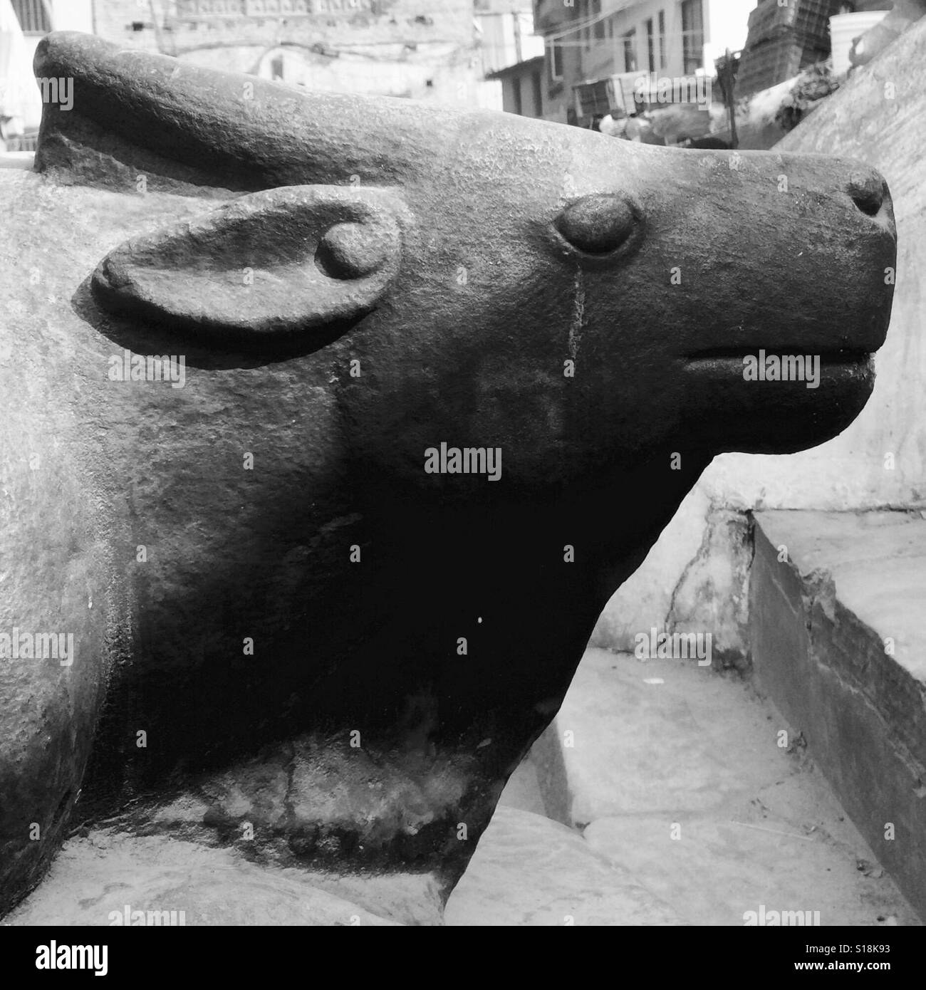 Nandi the bull of shiva Black and White Stock Photos & Images - Alamy