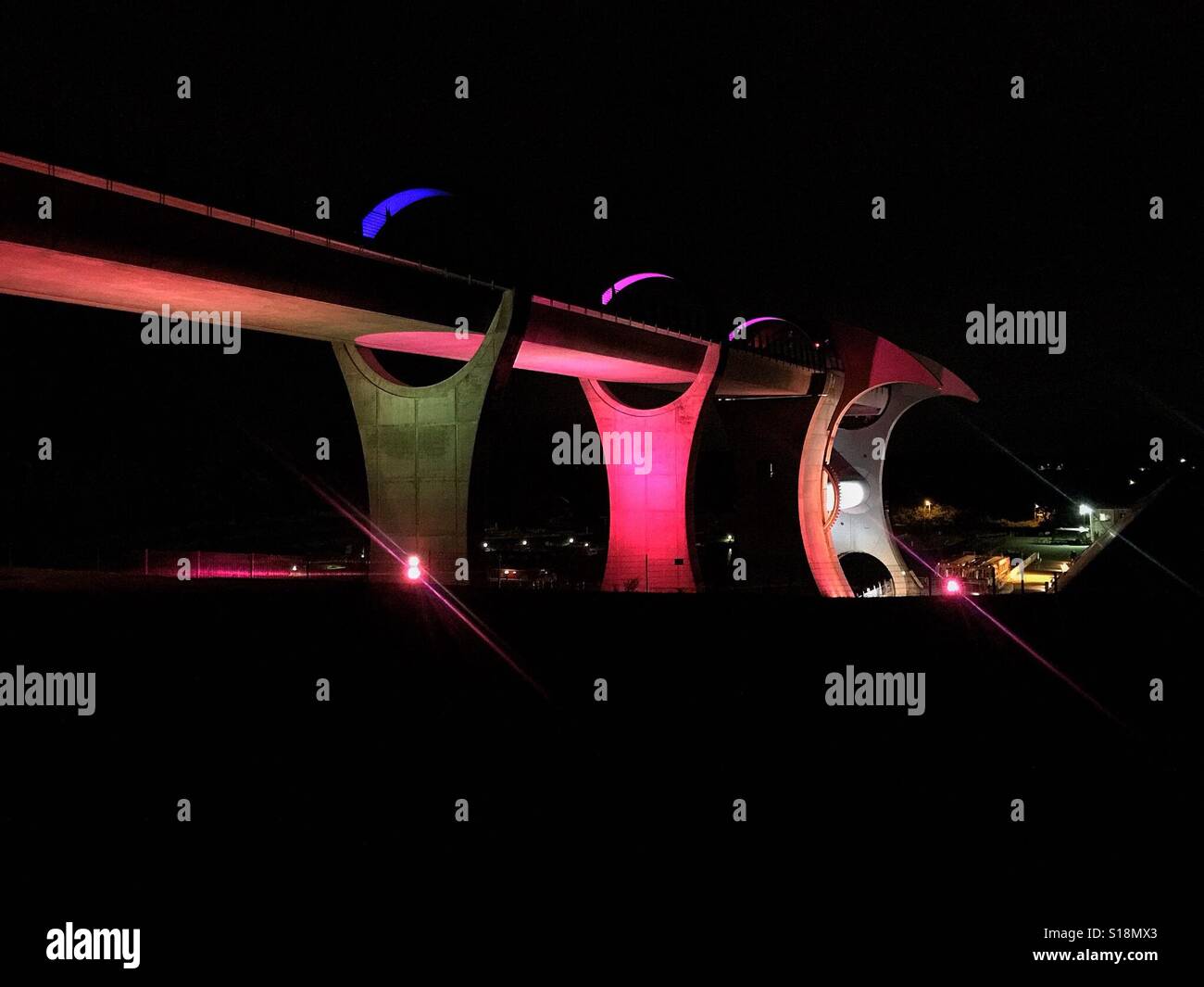 Falkirk wheel lit up at night hi-res stock photography and images - Alamy