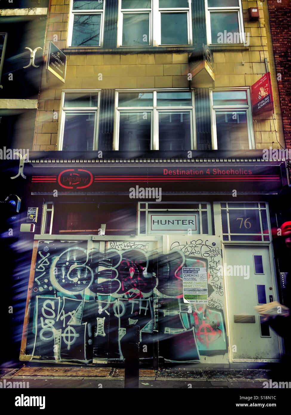 Shop front covered by graffiti hi-res stock photography and images - Alamy