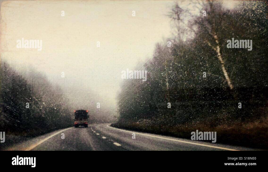 Driving along a quiet road Stock Photo - Alamy