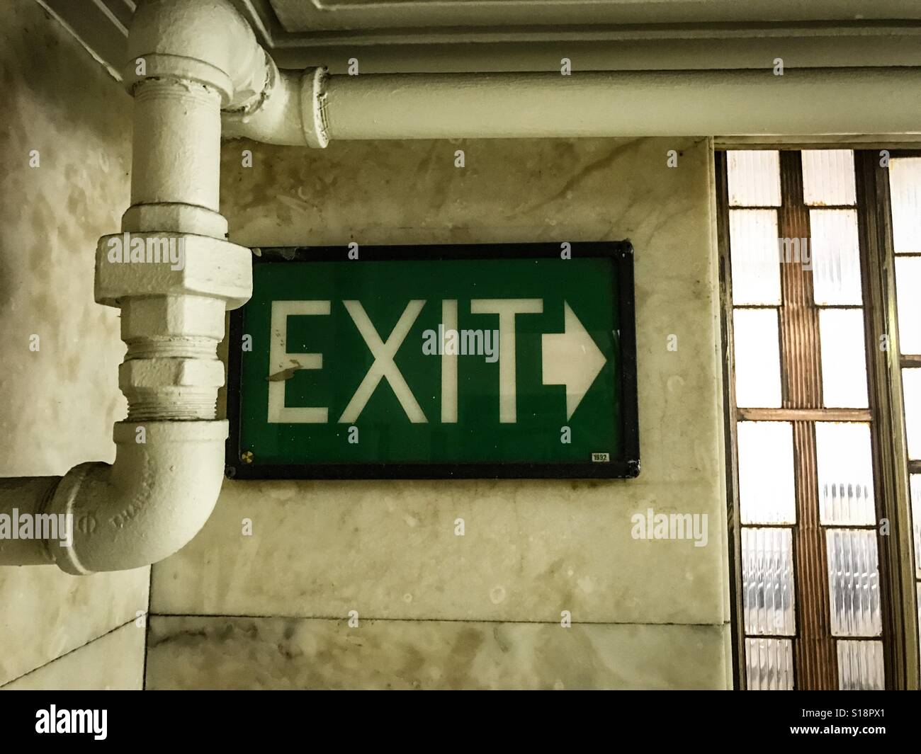 Old exit sign hi-res stock photography and images - Alamy