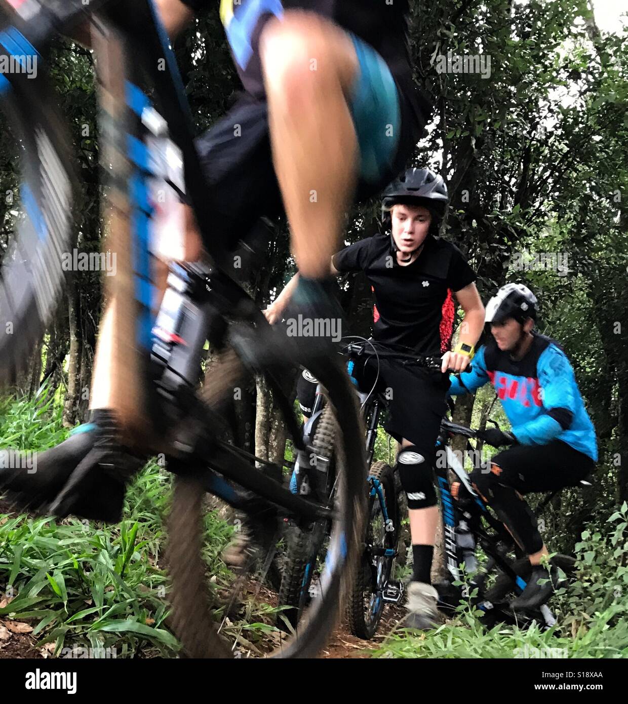 Boy riding mountain bike Stock Photo - Alamy