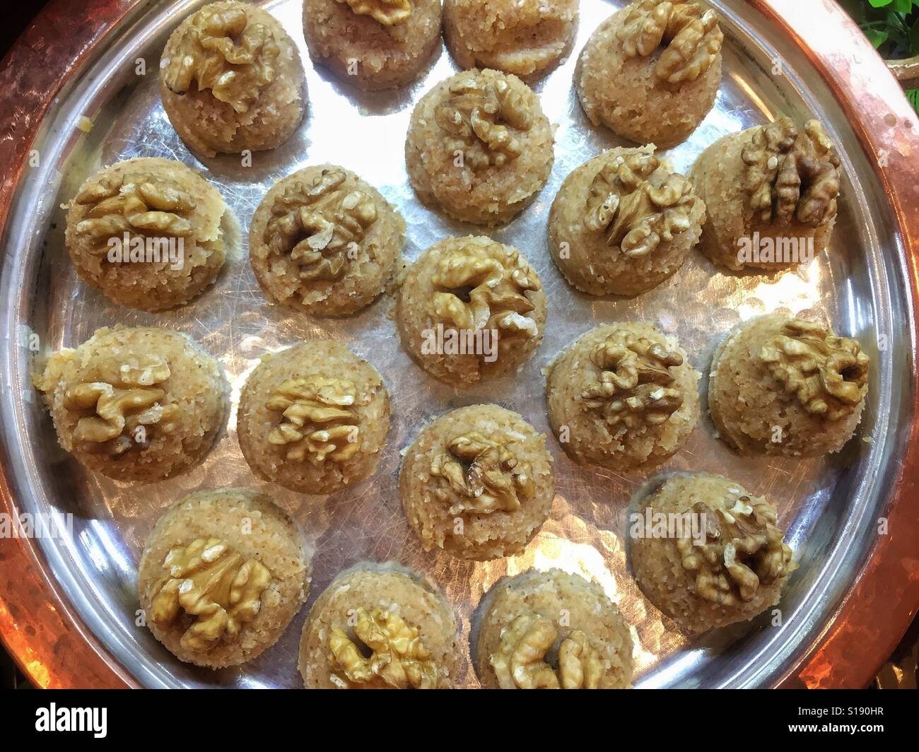 Walnut semolina halva Stock Photo - Alamy