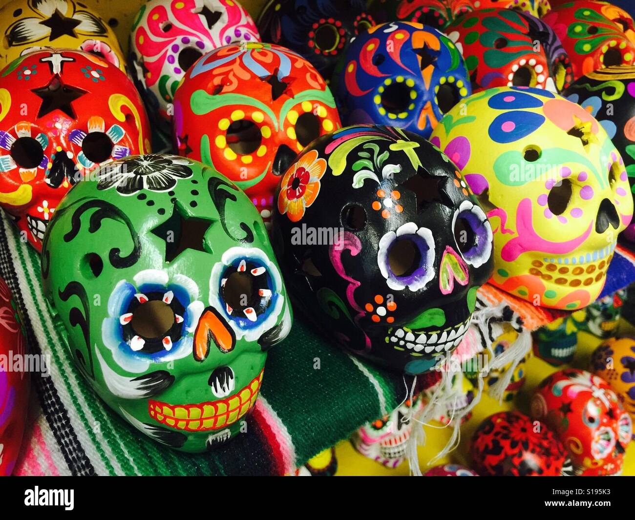 Colorful painted skulls. Day of the dead Stock Photo - Alamy