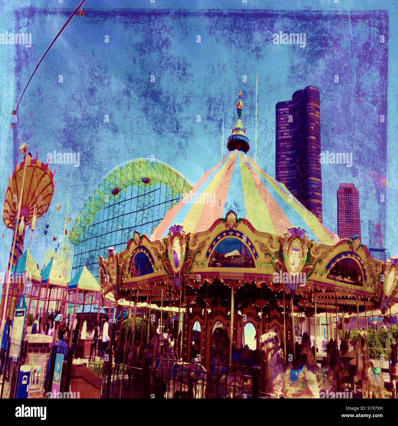 Chicago navy pier carousel hi-res stock photography and images - Alamy