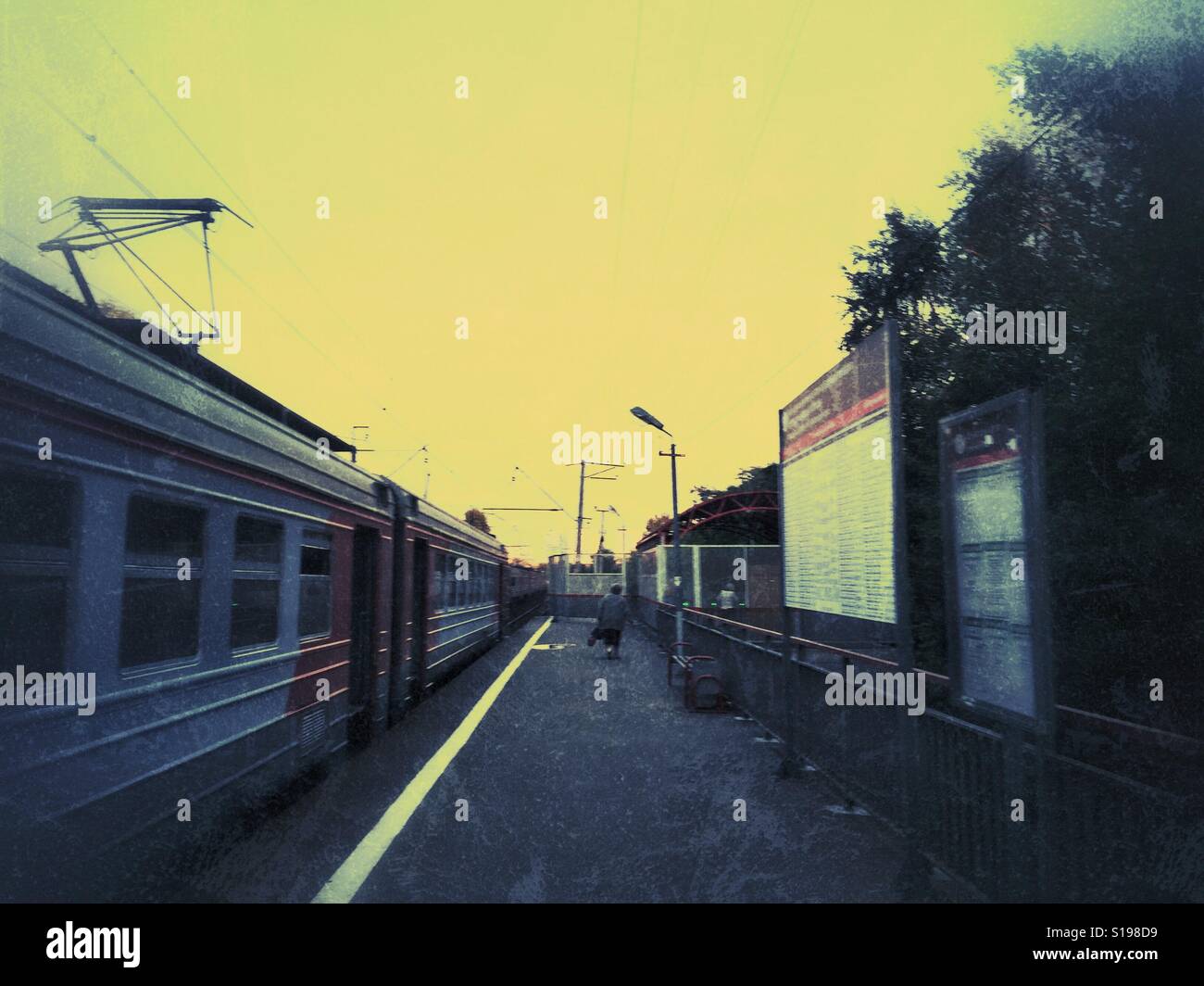 Suburban train station outside of Moscow Stock Photo - Alamy