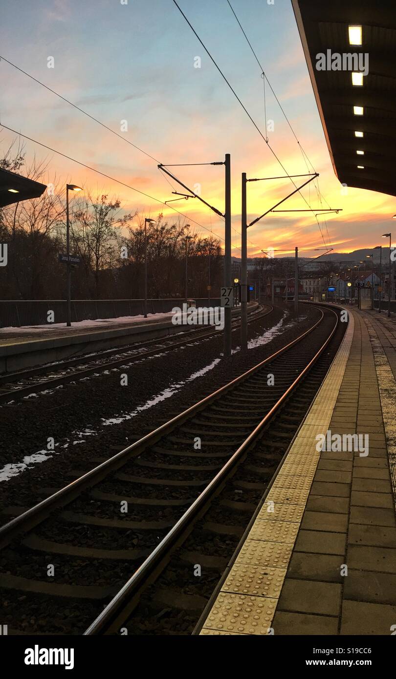 Sunset rails hi-res stock photography and images - Alamy