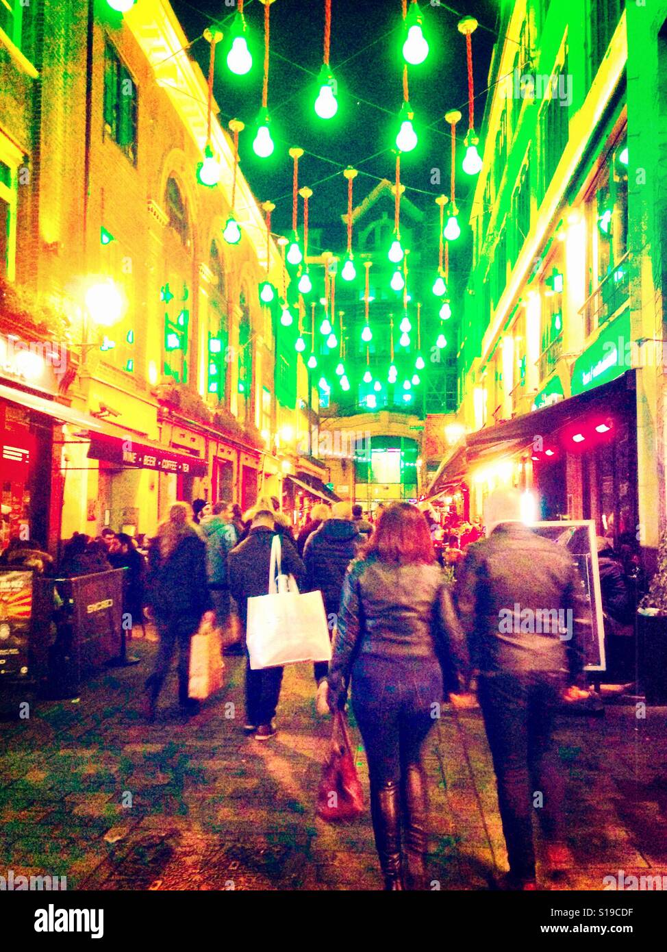 Ganton Street in Soho, London at night Stock Photo - Alamy