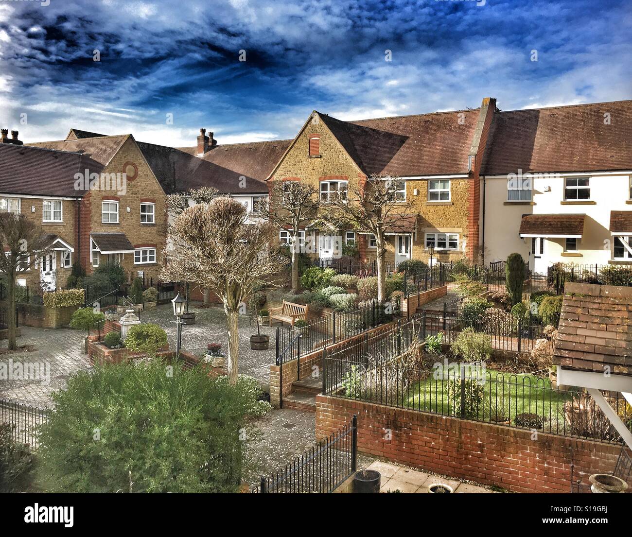 Residential, neighbourhood houses with a communal courtyard garden ...