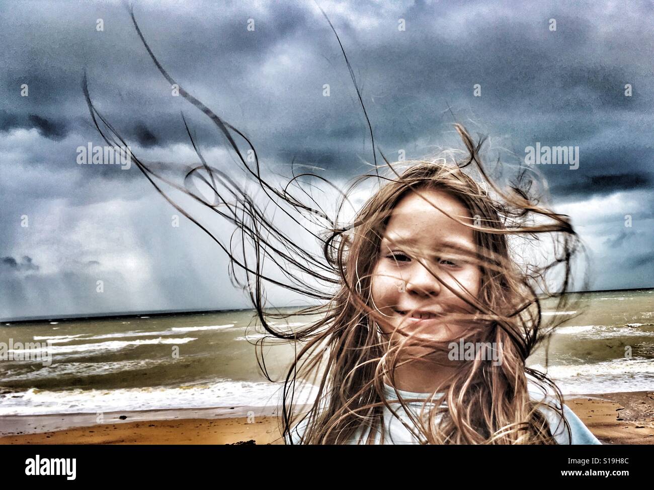 Windy day hair hi-res stock photography and images - Alamy