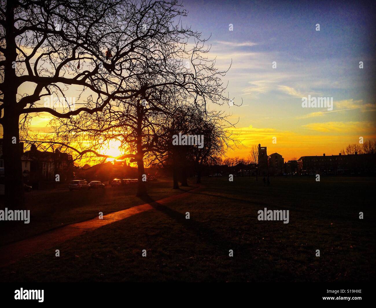 Path in the sunset Stock Photo - Alamy