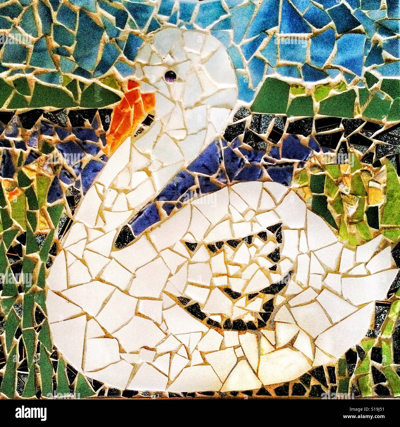 Swan mosaic hi-res stock photography and images - Alamy
