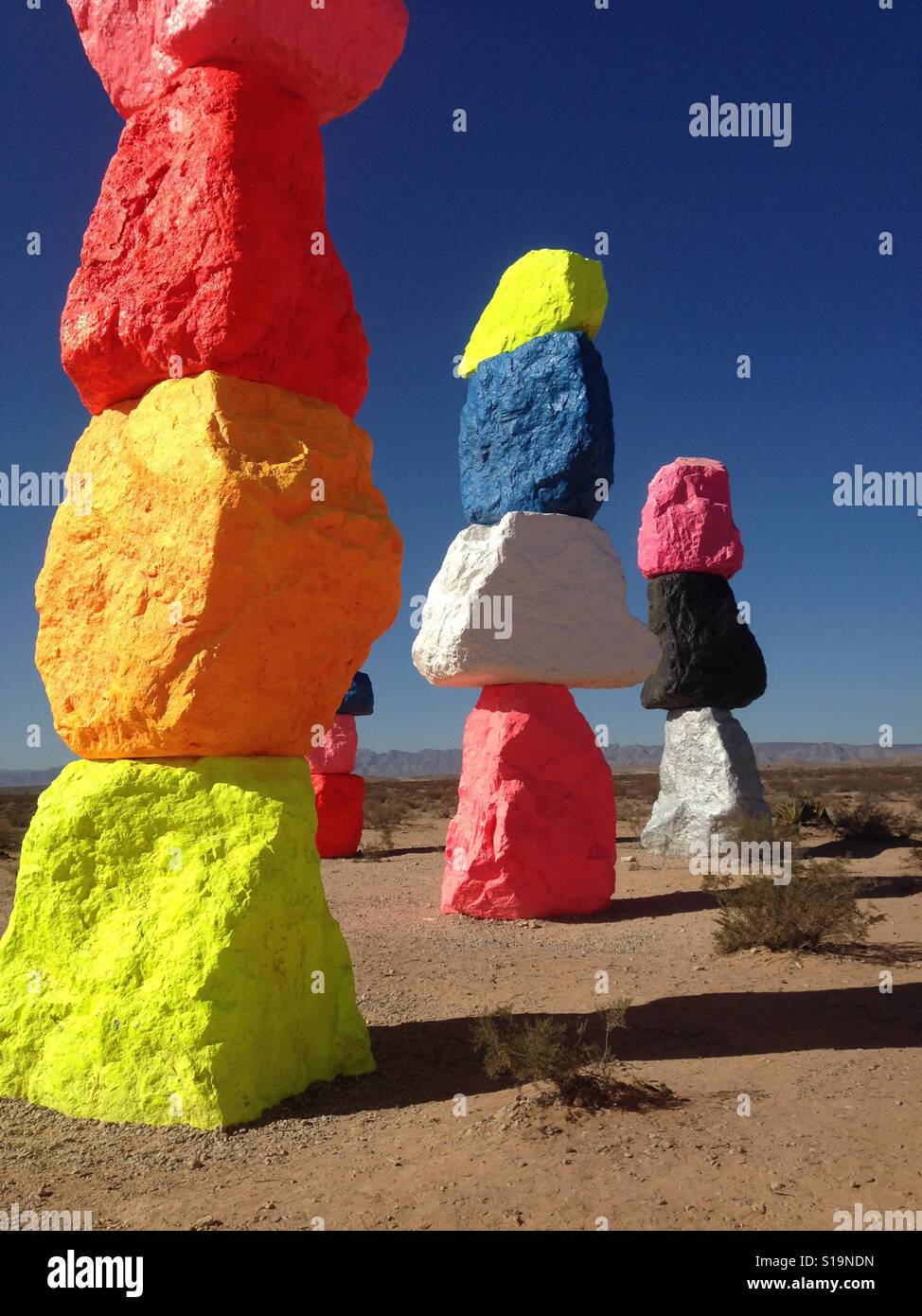 Seven magic mountains, Nevada Stock Photo - Alamy
