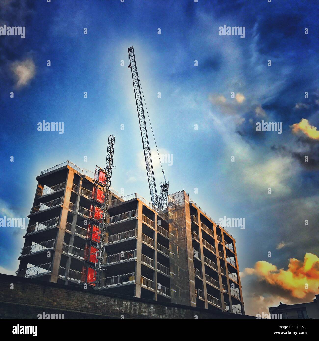 A new housing block being built in London Stock Photo - Alamy