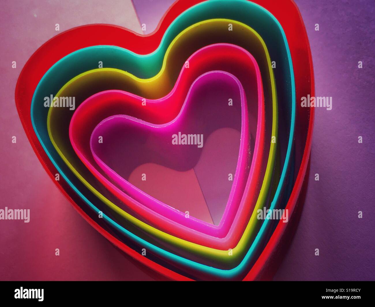 Plastic heart shaped cookie cutters Stock Photo - Alamy