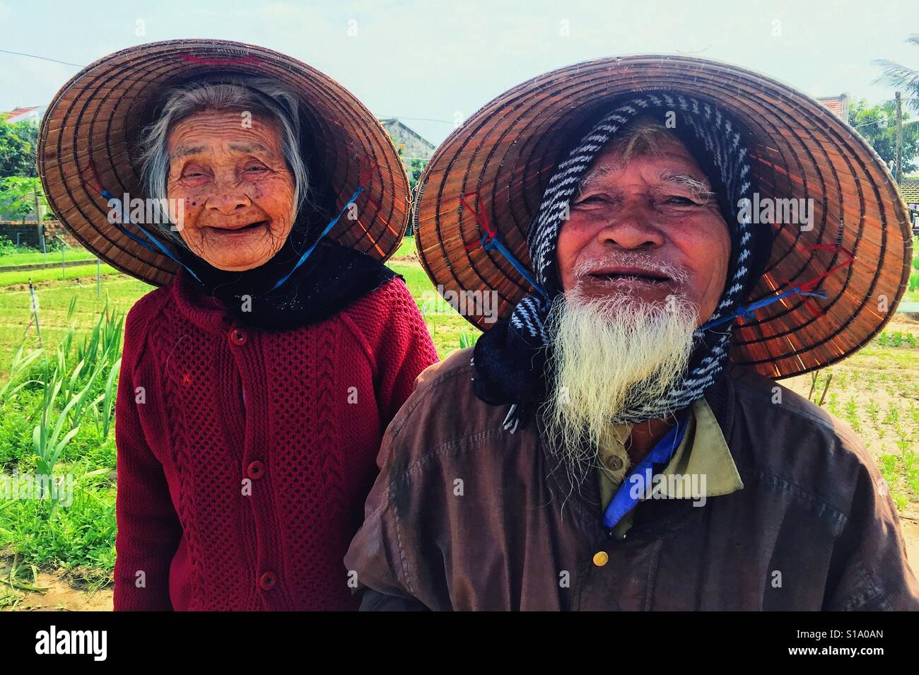 Happy old Vietnamese people Stock Photo - Alamy