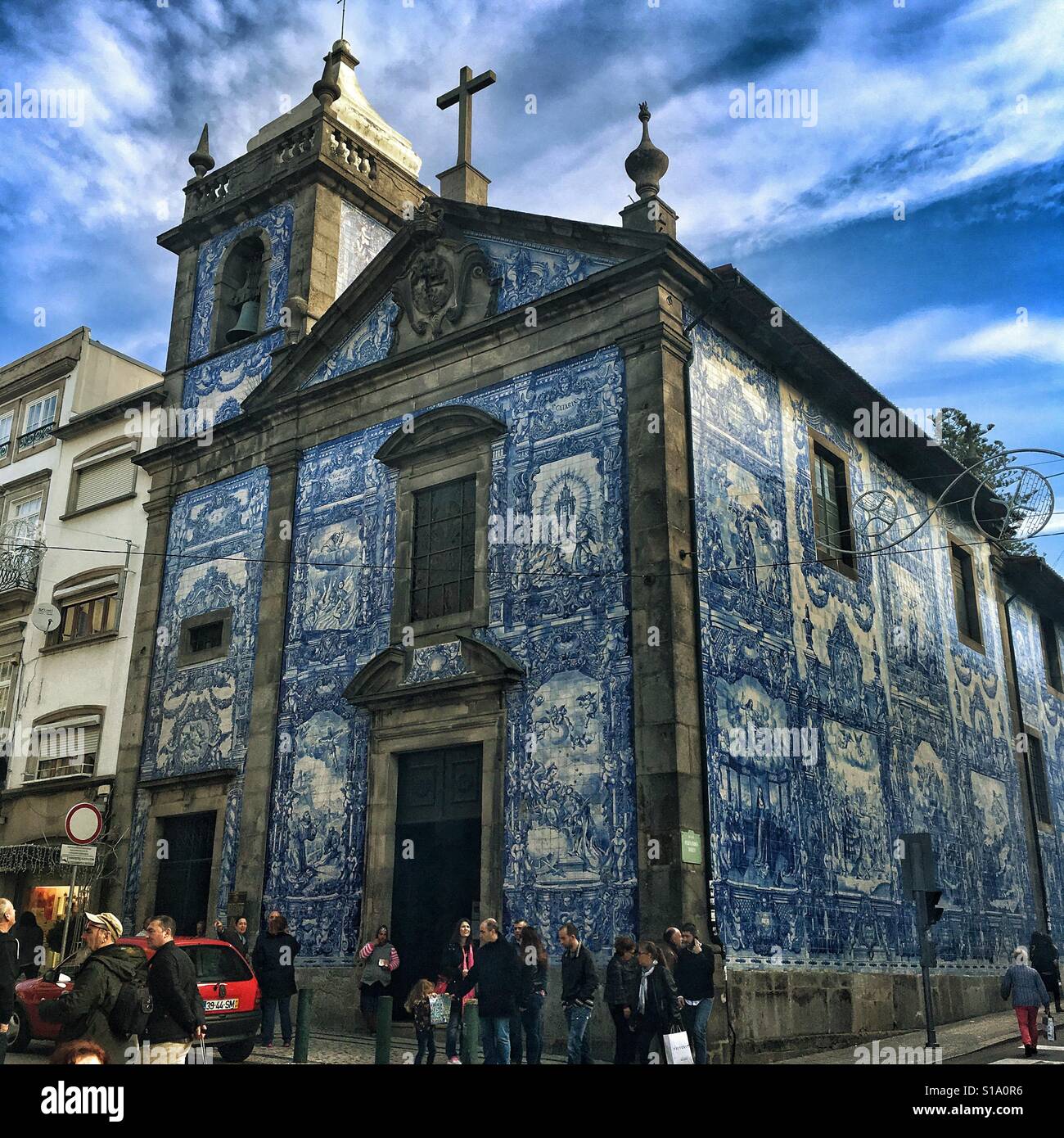 Church with Azulejo tiles facade in Porto city, Portugal Stock Photo ...