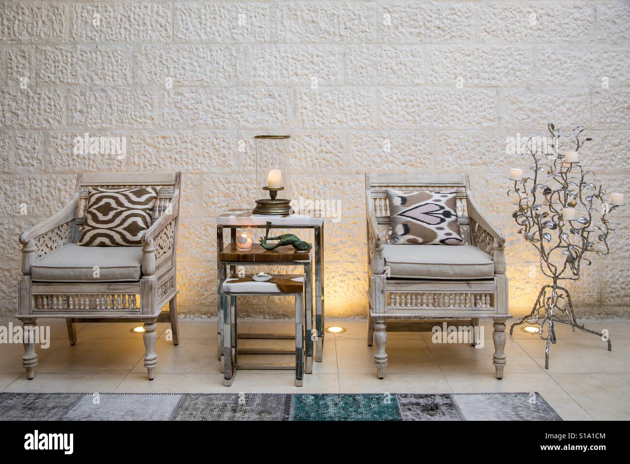 An eastern western corner in a patio Stock Photo - Alamy