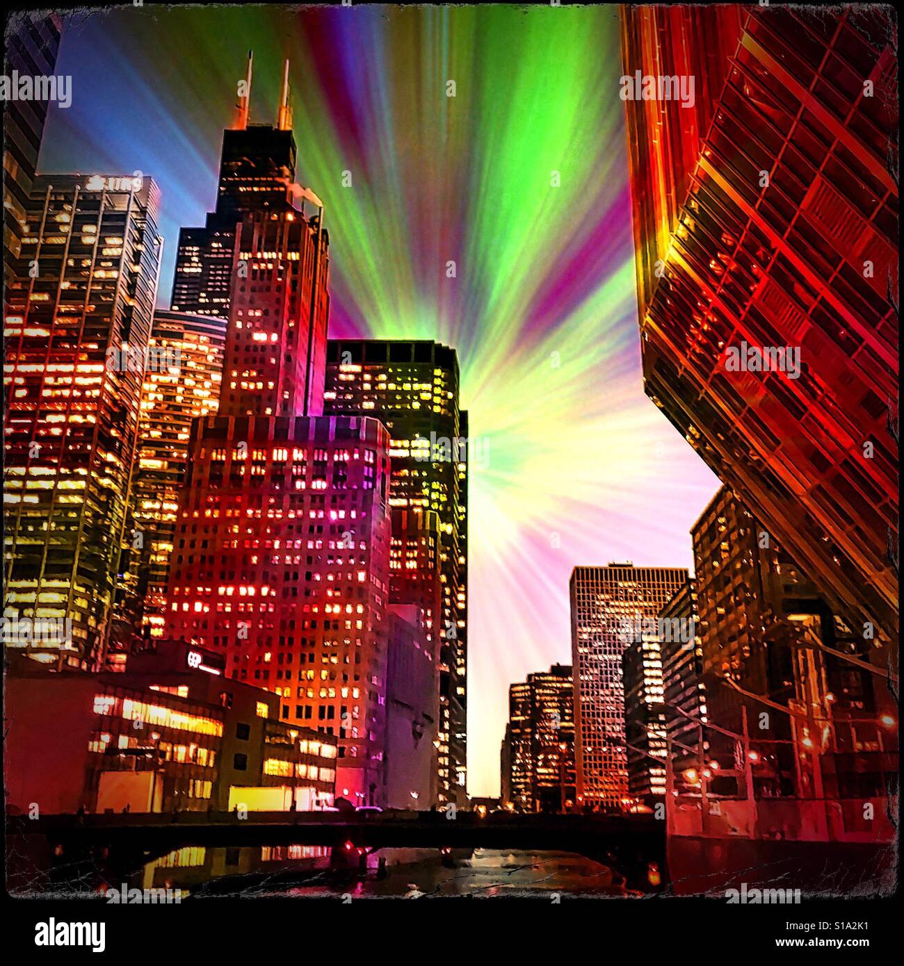 Colorful view of City of Chicago’s landscape Stock Photo - Alamy